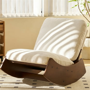 Walmart Modern High Backrest Rocking Chair, Fabric Nursery Glider with ...