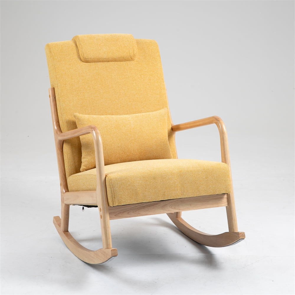 Rocking Chair, Rocking Chair with Adjustable with High Backrest and ...