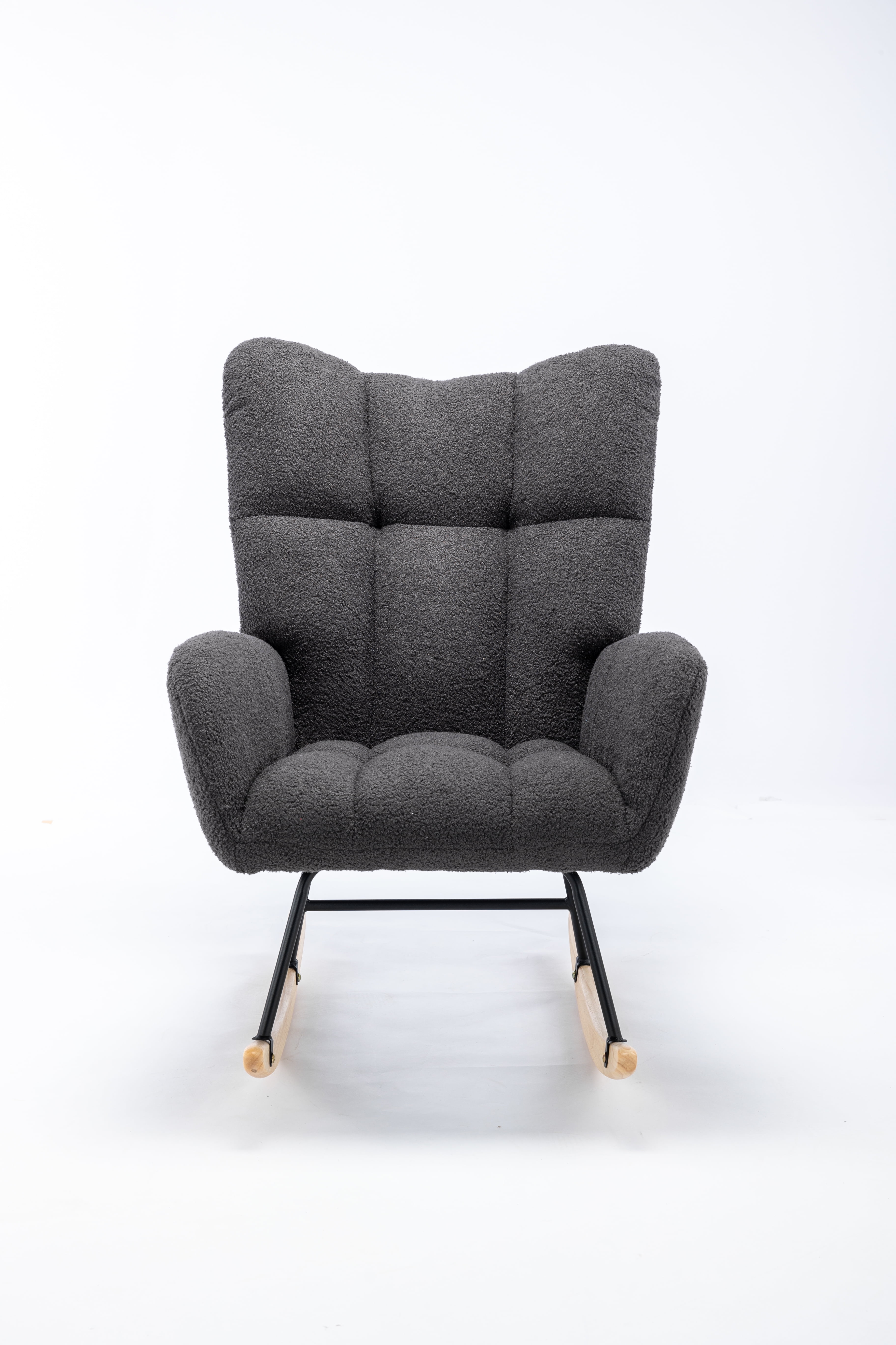 Rocking Chair, Soft Teddy Velvet Fabric Rocking Chair for Nursery ...