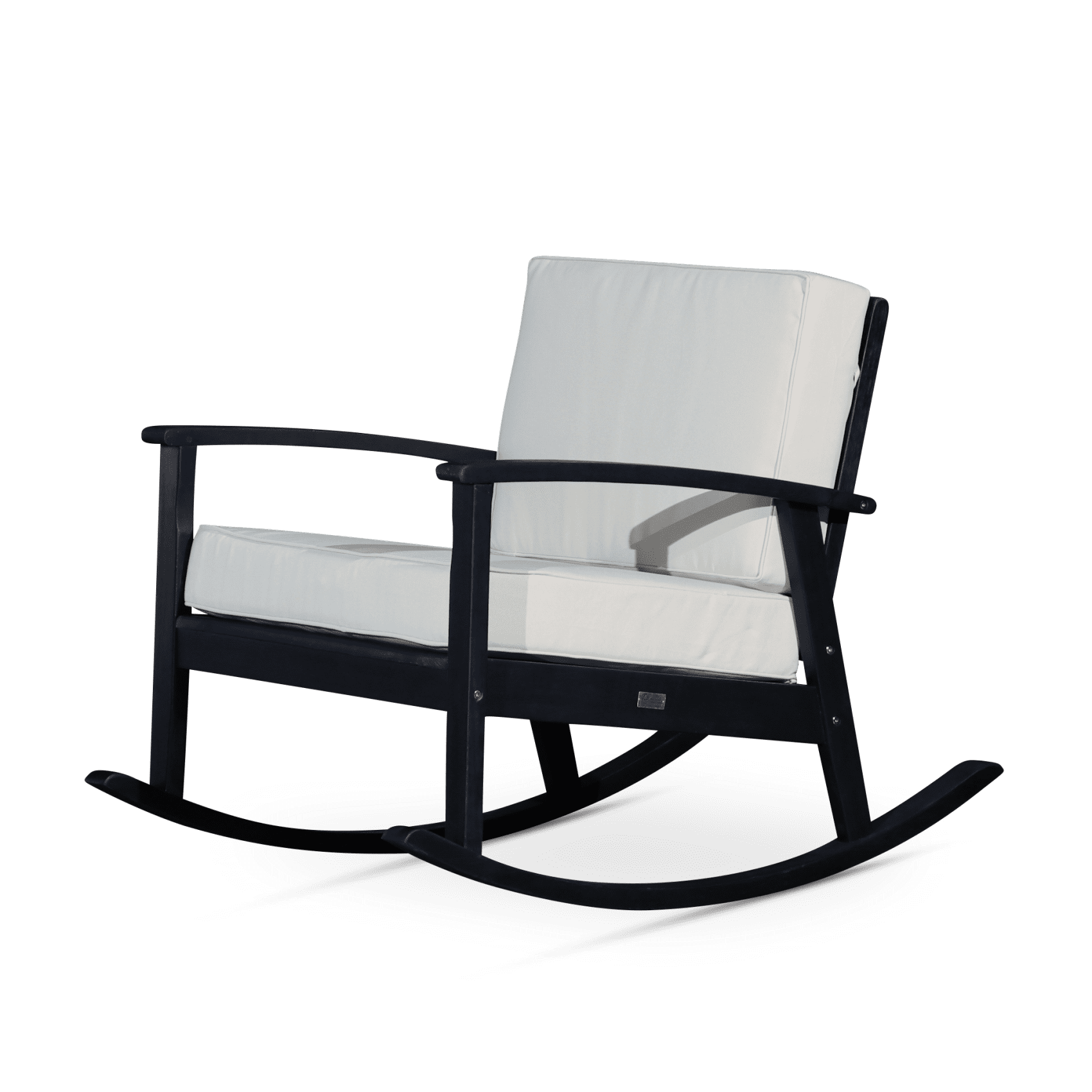 Rocking Chair with Solid Wood Legs, Modern Comfy Upholstered Rocker ...