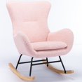 Rocking Chair, Teddy Upholstered Accent Rocking Chair with Metal Frame ...