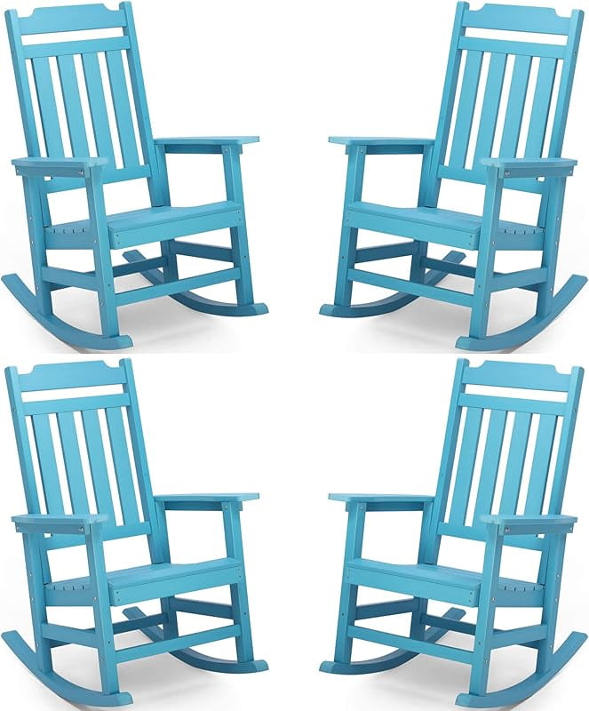 Rocking Chair, All Weather Resistant Poly Lumber Outdoor Porch Rocker ...