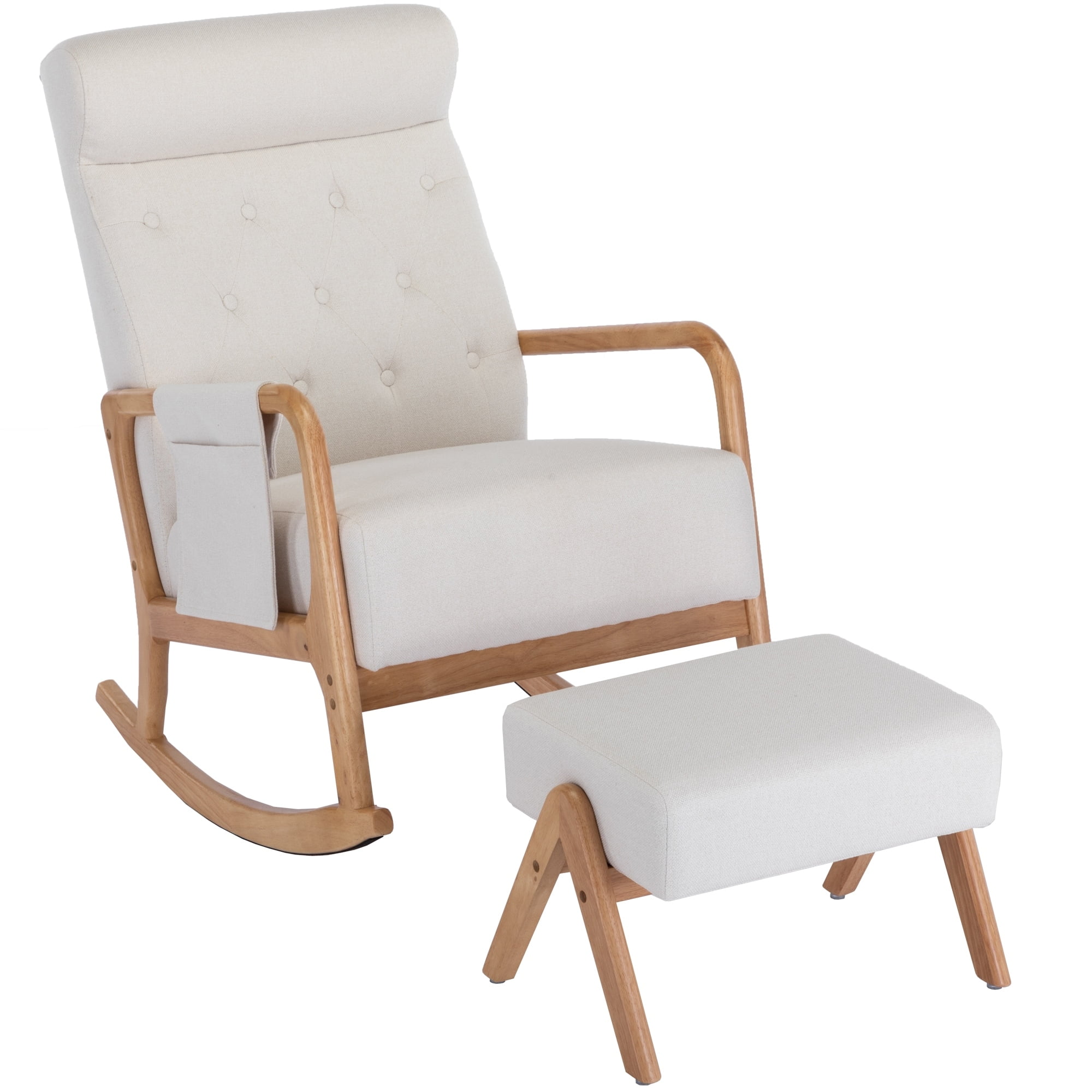 Rocking Chair With Ottoman,Rocking Chair Nursery with Thick Padded ...