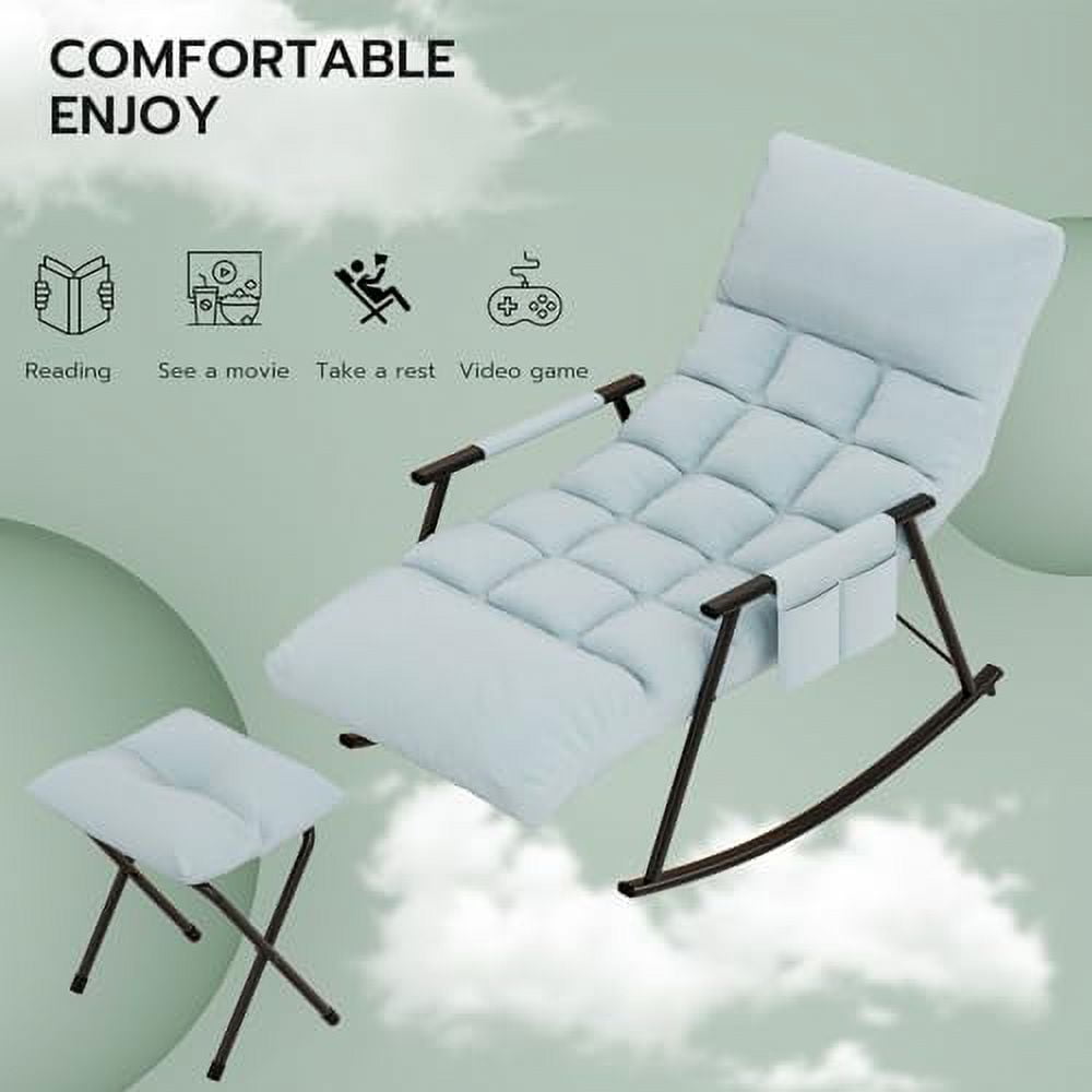 Rocking Chair with Footrest Folding Rocking Recliner Chair Nursery with ...