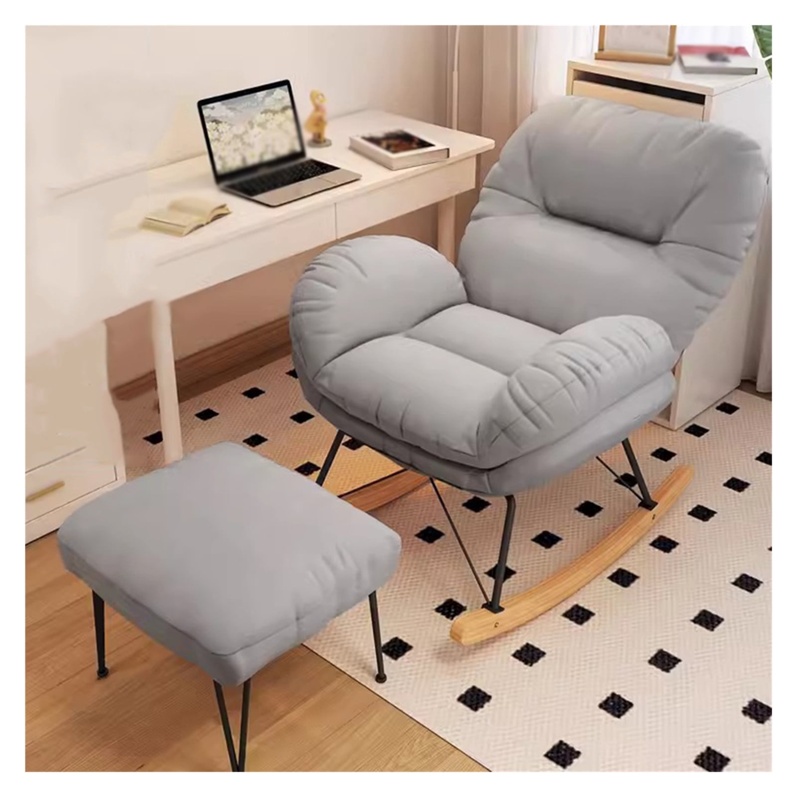 Rocking Chairs for Nursery,Soft Rocking Chair with Footstool Design ...