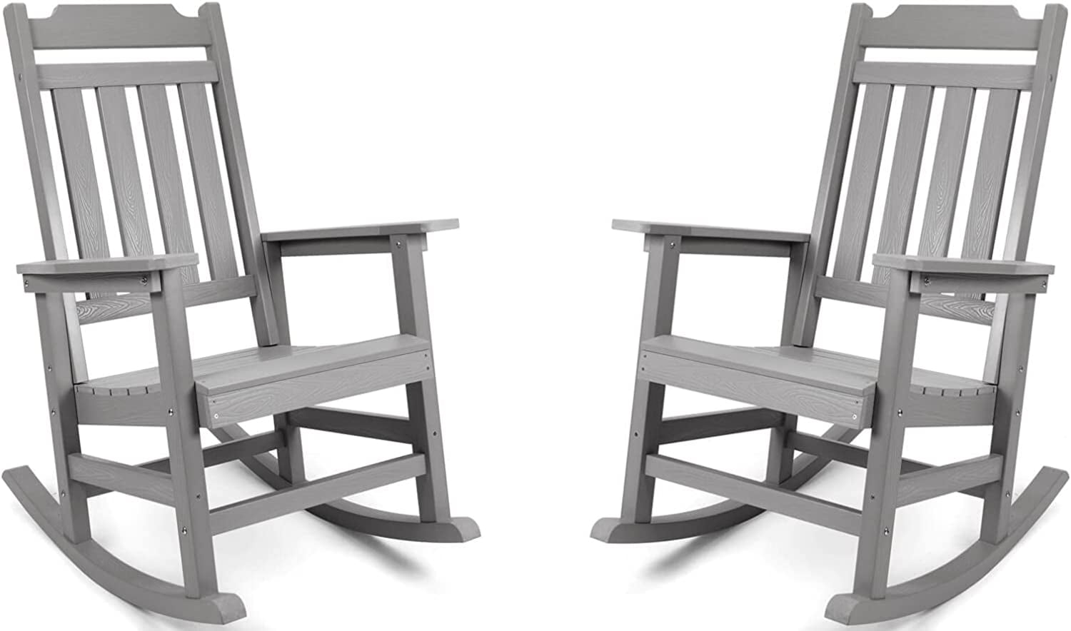 Rocking Chairs Set of 2, All Weather Resistant Poly Lumber Outdoor ...