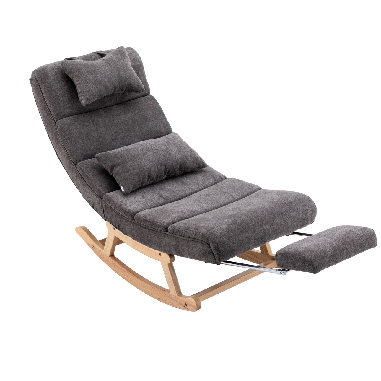 Rocking Chaise Lounge Indoor, Upholstered Glider Lounge Chair with ...