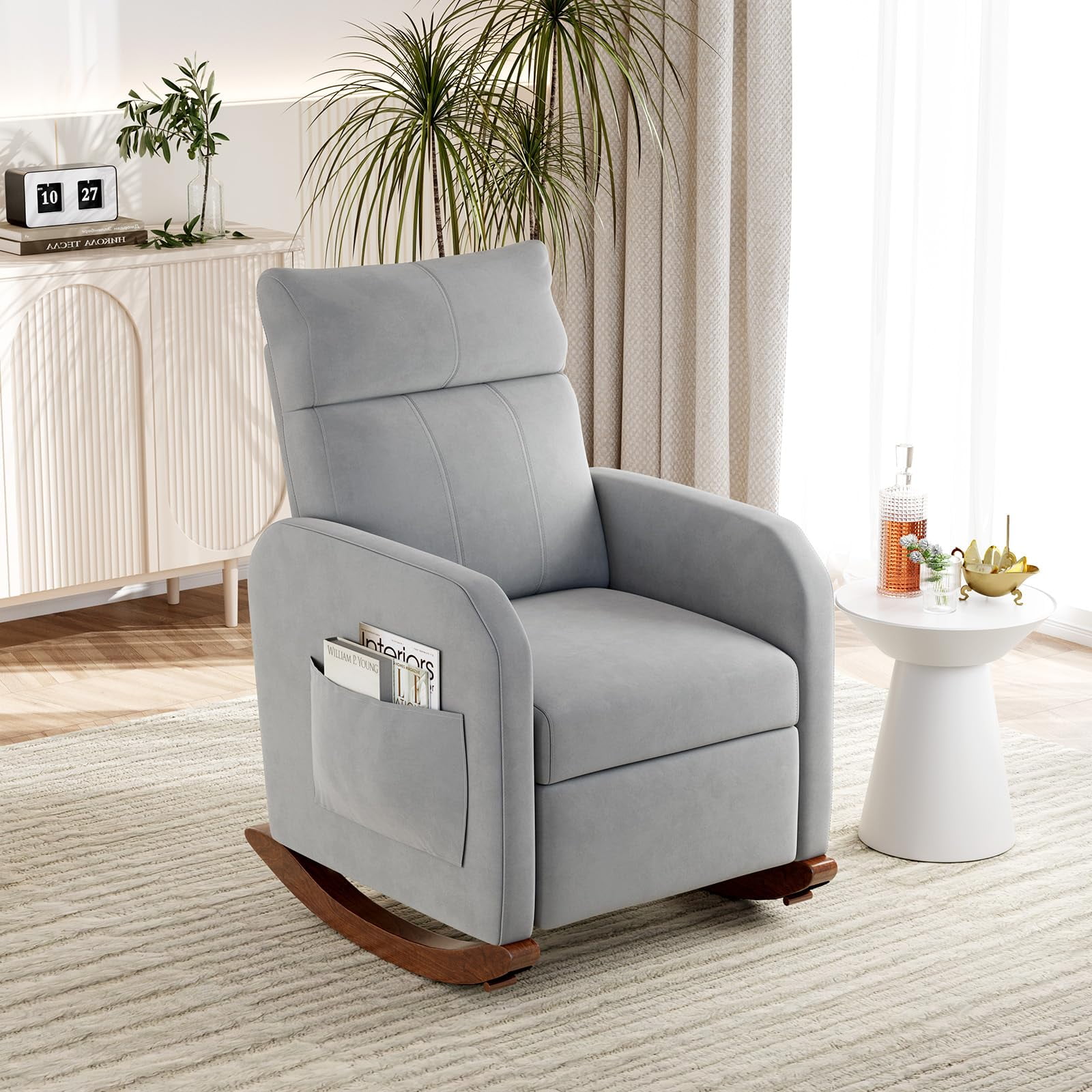 Rocking Glider Chair for Nursery,Modern Glider Chair Upholstered Chair ...