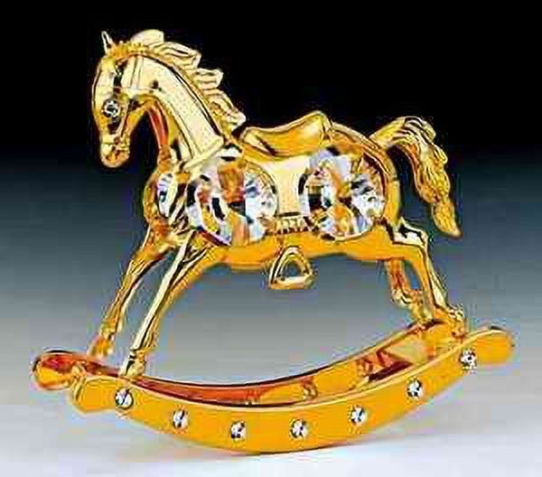 Rocking Horse 24K Gold Swarovski Crystal Free Standing - Walmart.com