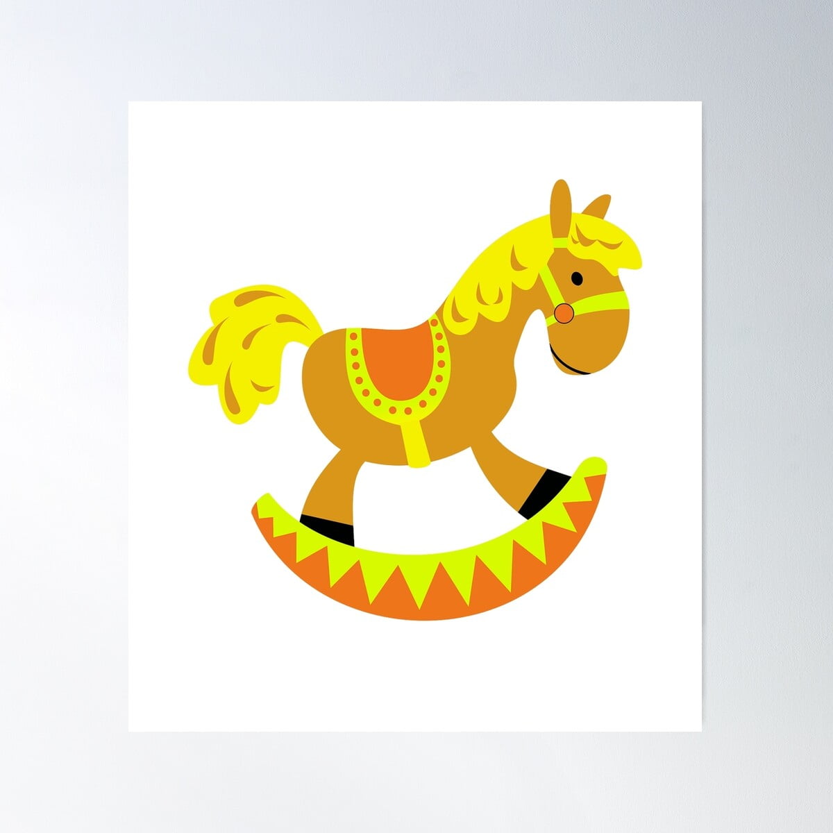Rocking Horse Fun Horsey Design Poster Wall Art, Modern Wall Decor For ...