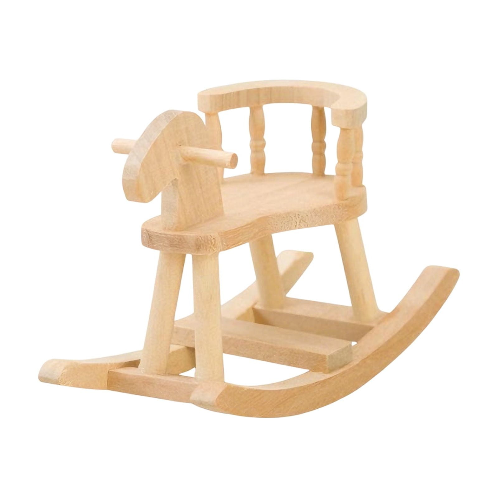 Rocking Horse Miniature Chair Doll House Furniture With Simple Lines ...