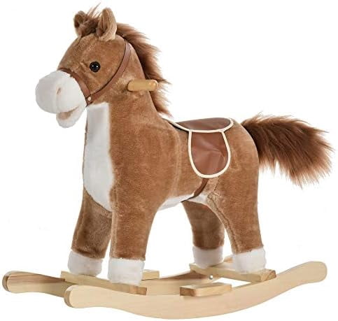 Rocking Horse Plush Animal on Wooden Rockers, Baby Rocking Chair with ...