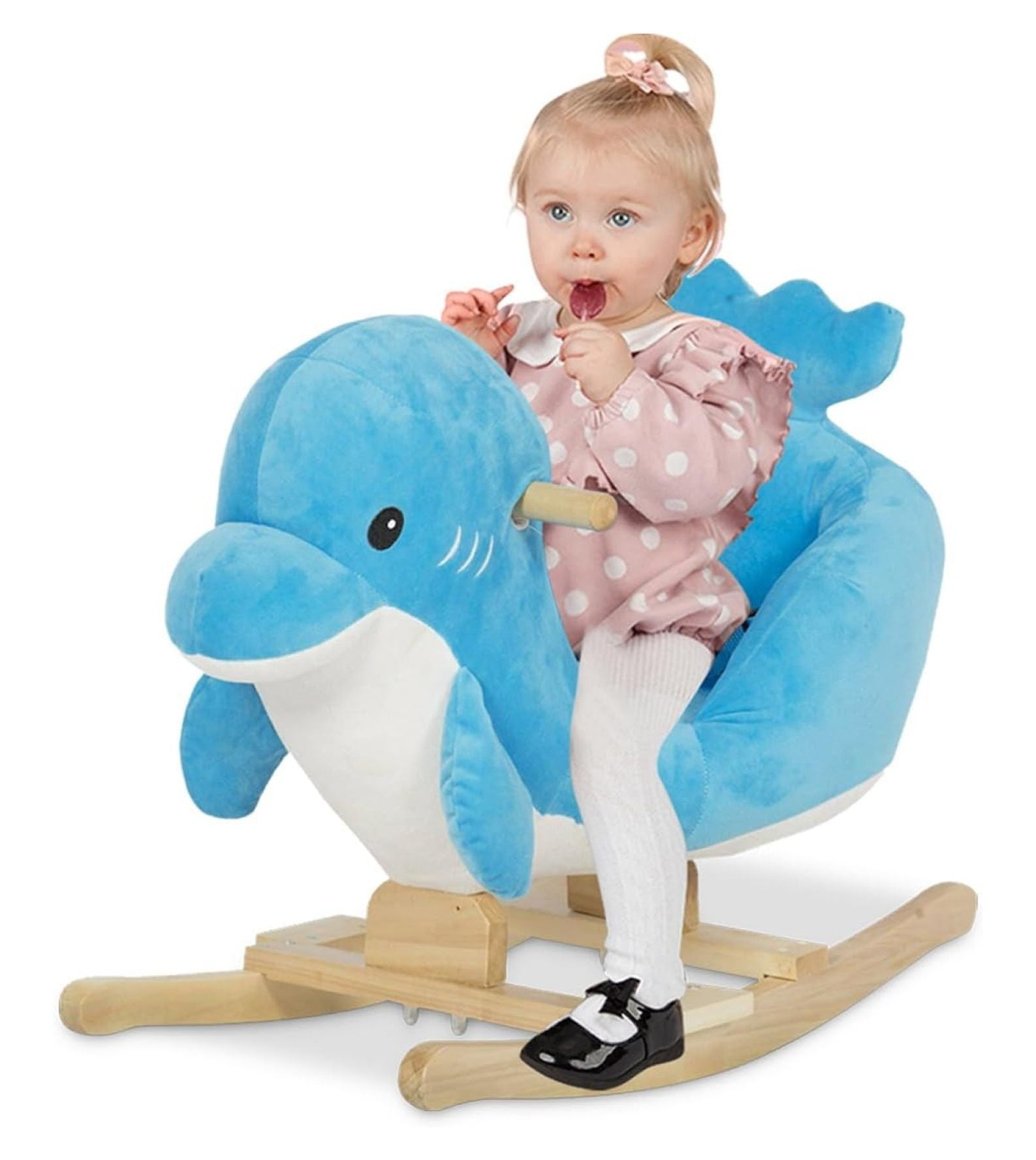 Rocking Horse Rocker - Animals Ride-On Toy, Plush Wooden Rocker with ...