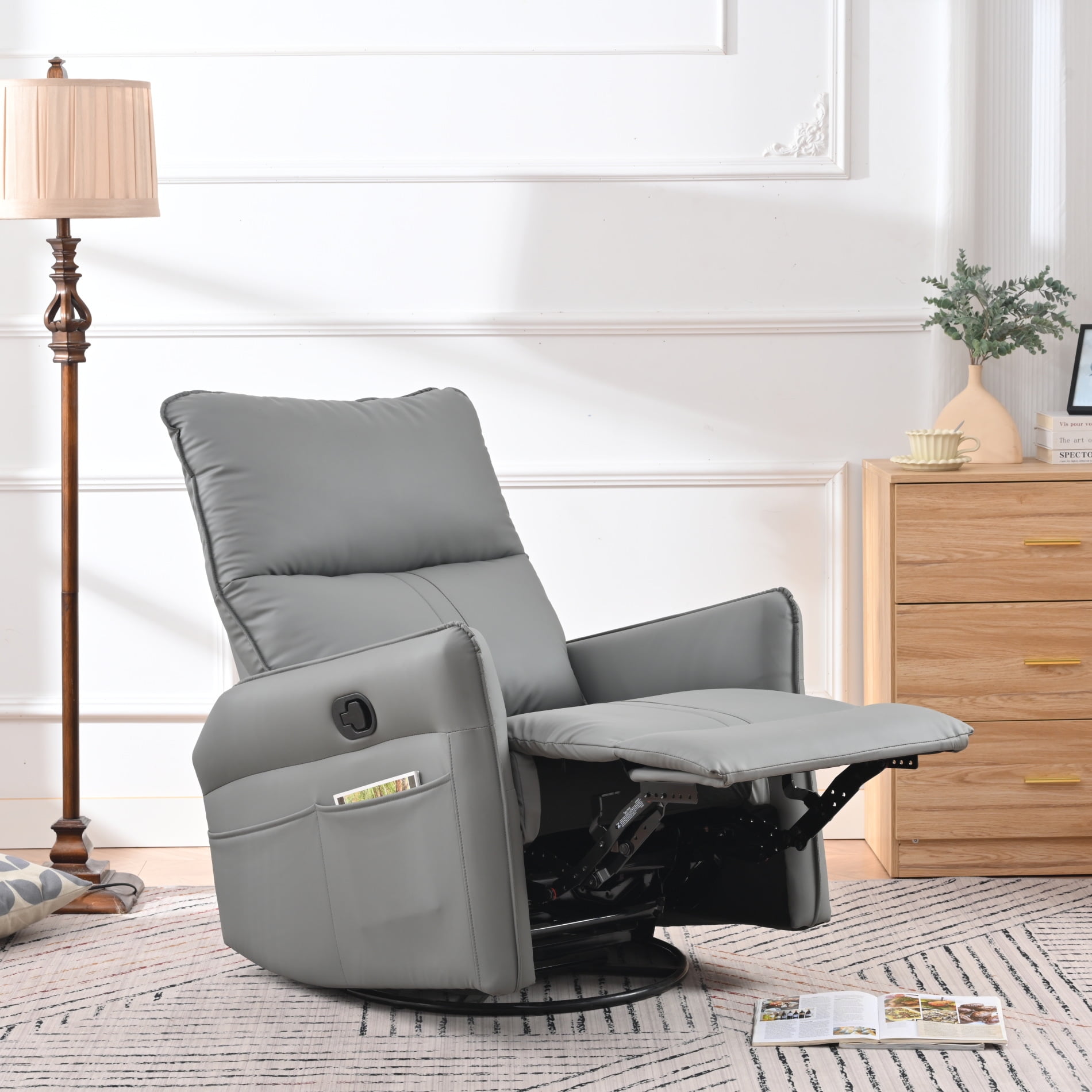 Rocking Recliner Chair,360 Degree Swivel Nursery Rocking Chair for 330 ...