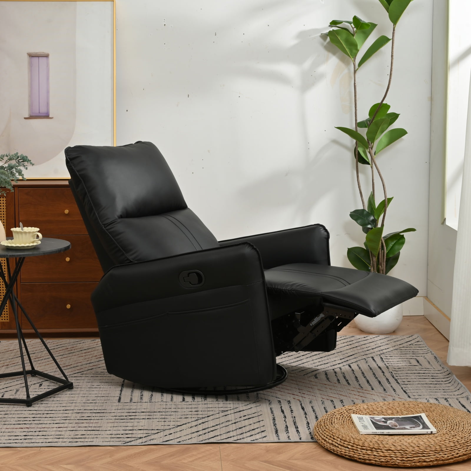 Rocking Recliner Chair,360°Swivel Nursery Rocking Chair,Glider Chair ...