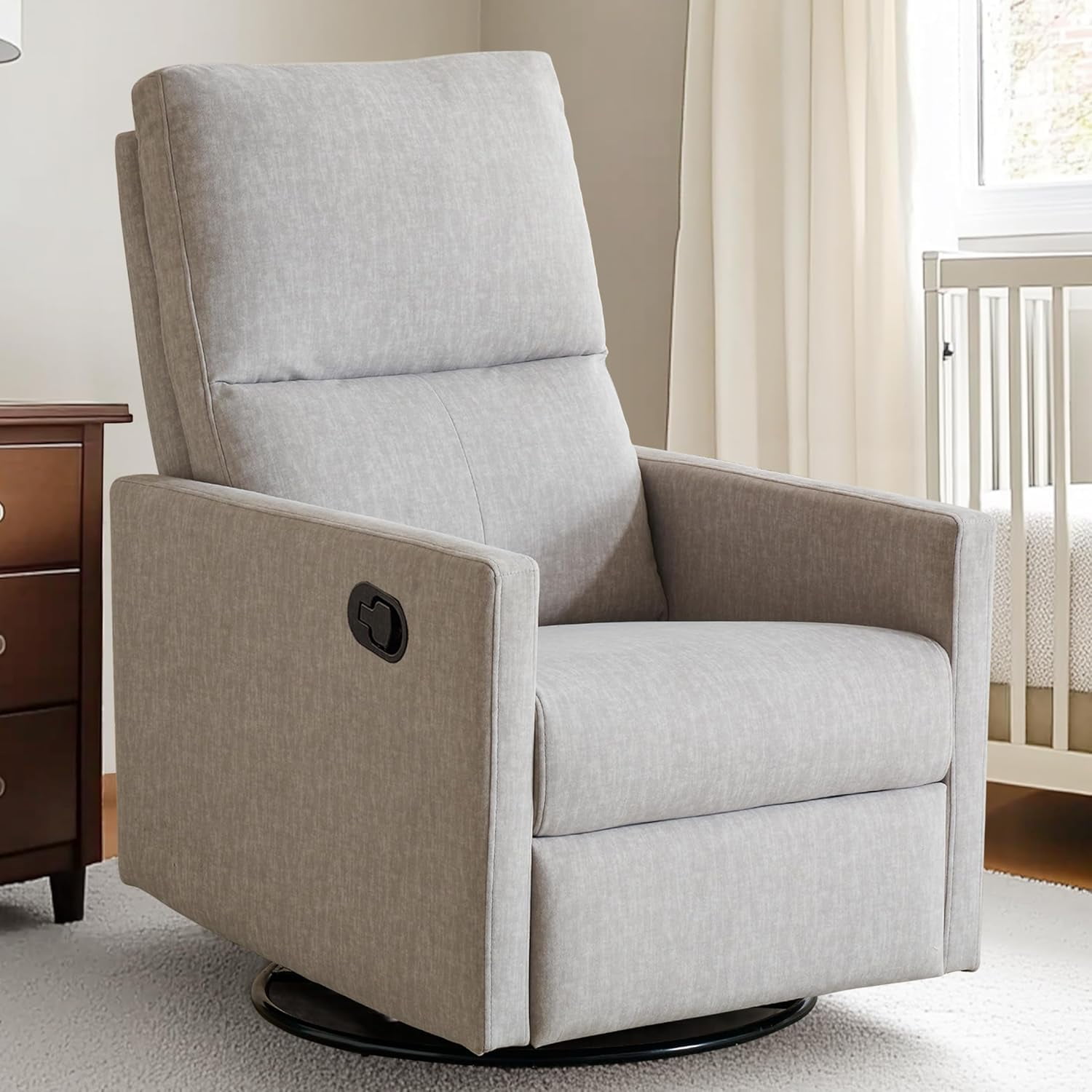 Rocking Recliner Chair for Adults,360°Swivel Glider Rocker Reclining ...
