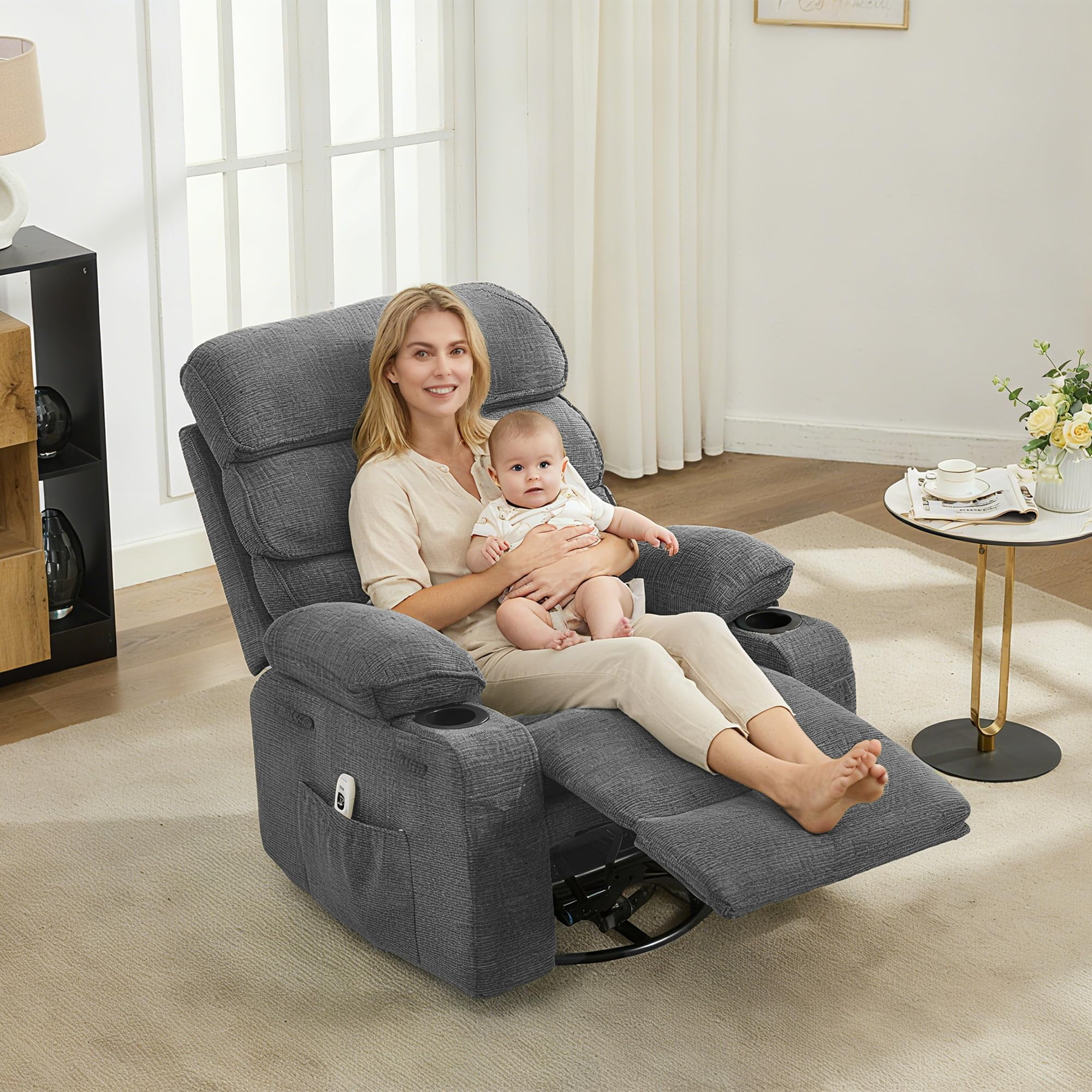 Rocking Recliner Chair, Massage Rocker Recliner Chair with Massage and ...
