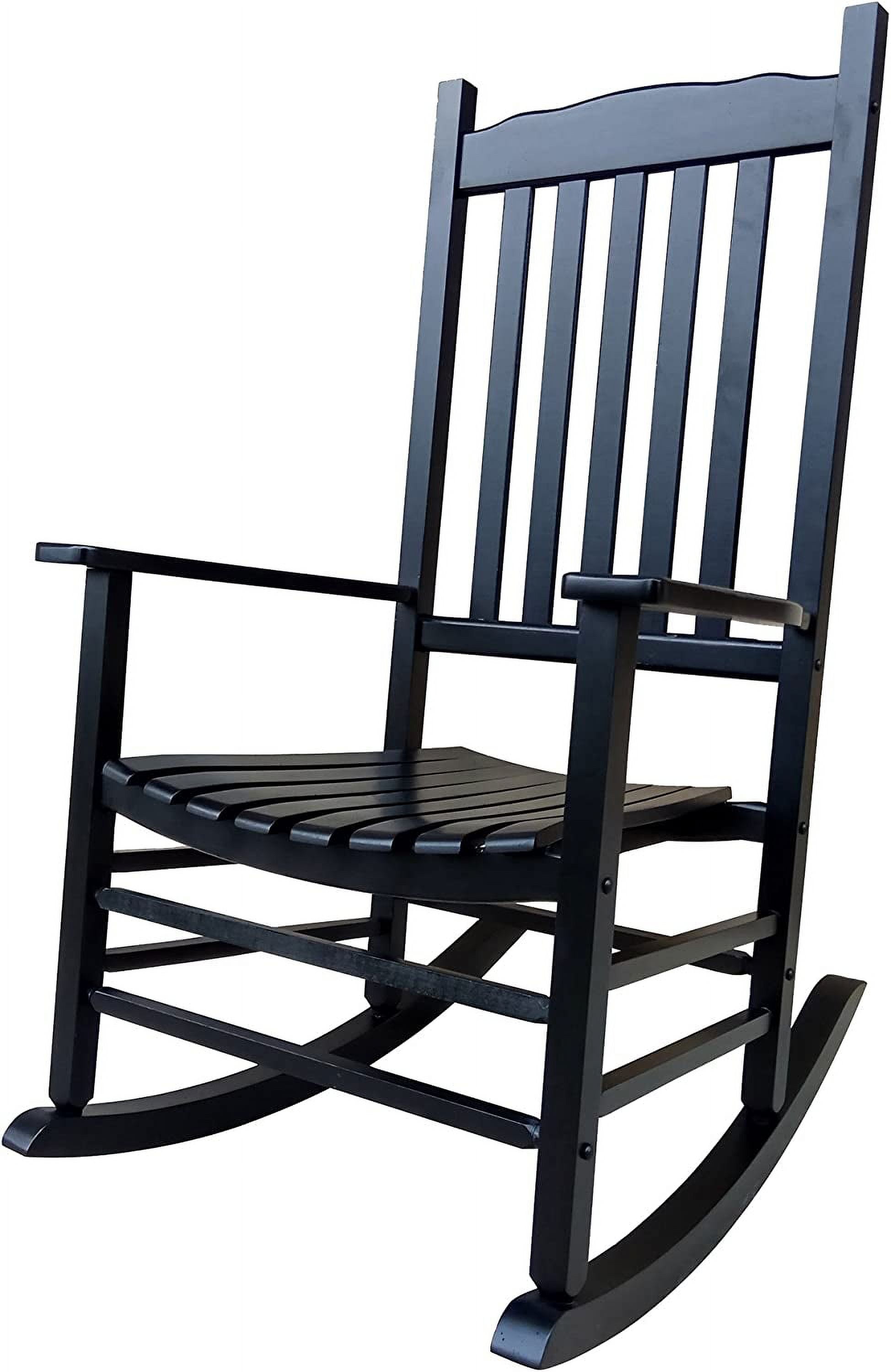 Rocking Rocker - A001BK Black Wood Porch Rocker/Outdoor Rocking Chair ...