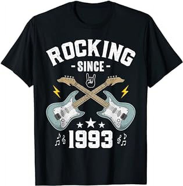 Rocking Since 1993 Vintage Rock Music Guitar 30th Birthday T-Shirt ...