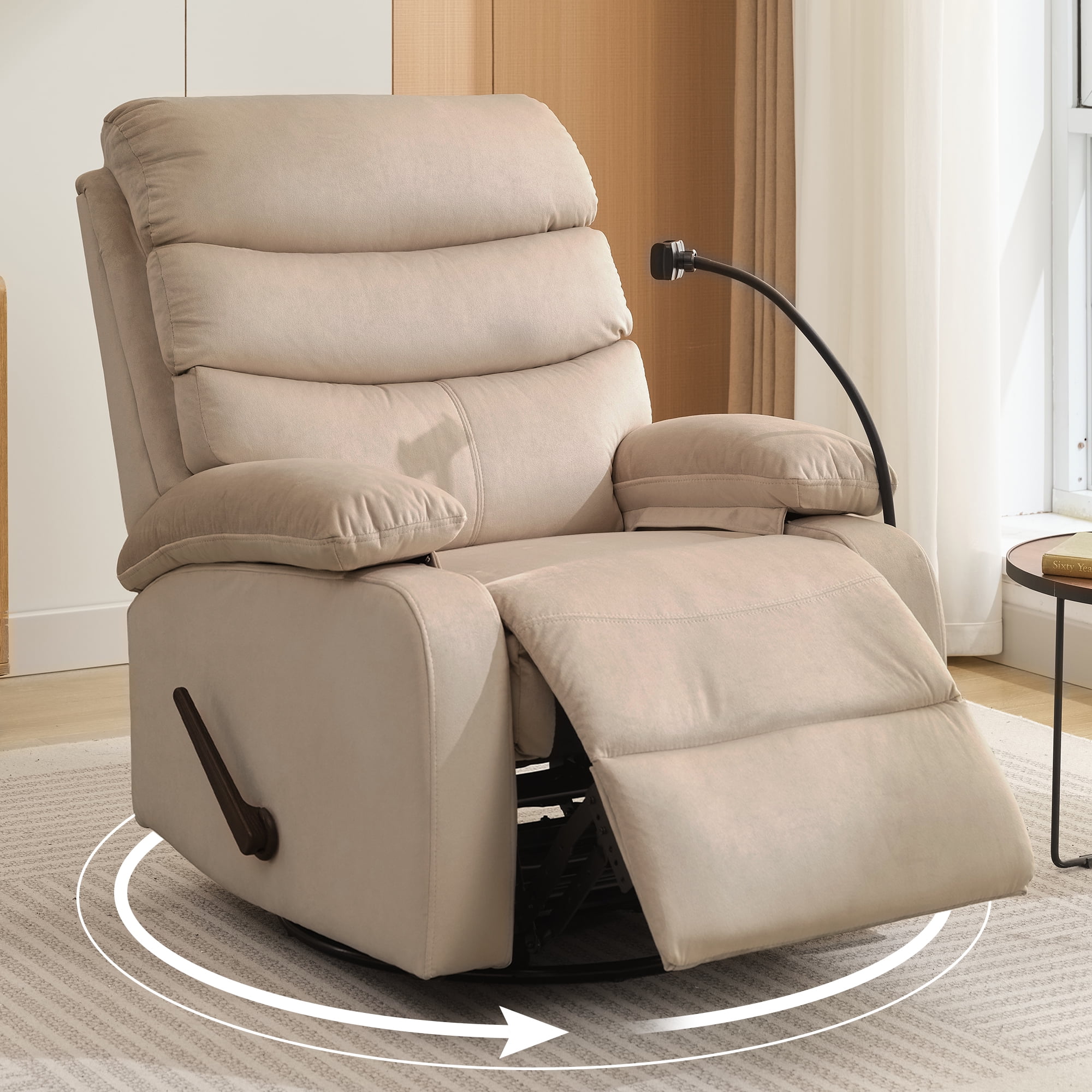 Rocking Small Recliner Chair for Small Spaces,Ergonomic Lounge Chair ...