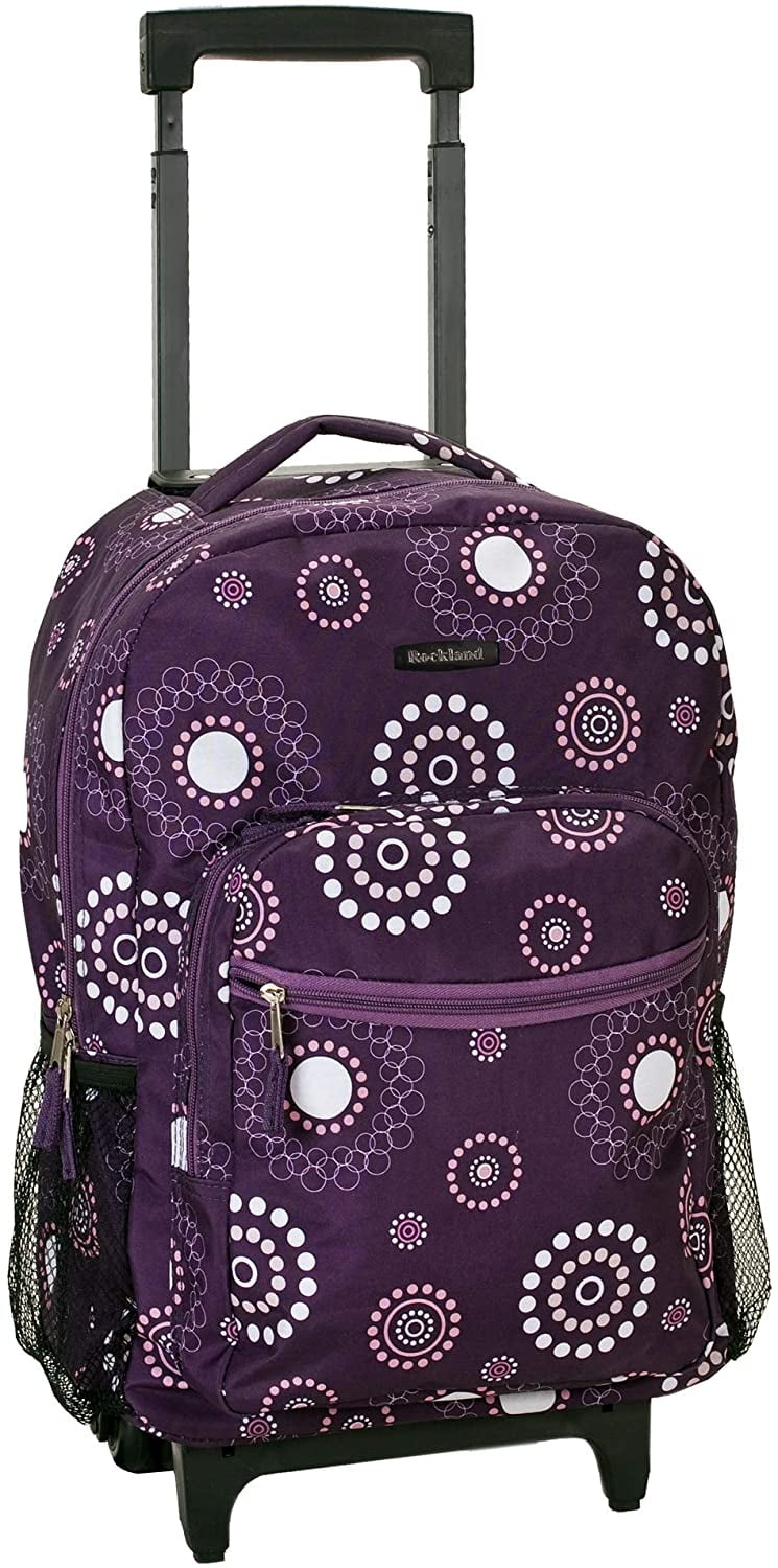 Rockland Double Handle Rolling Backpack, Purple Pearl, 17-Inch ( Pack ...