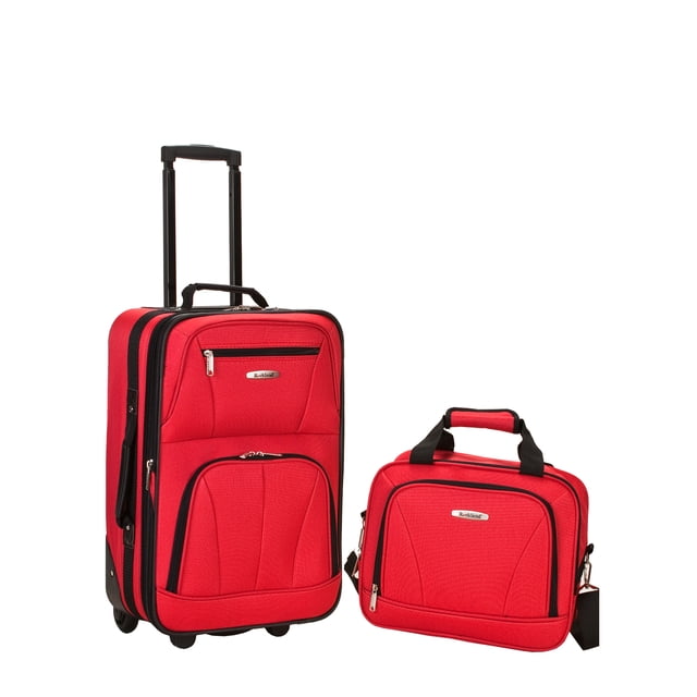 Rockland 2 Piece Carry Suitcase with Softside Wheels Fashion Upright ...