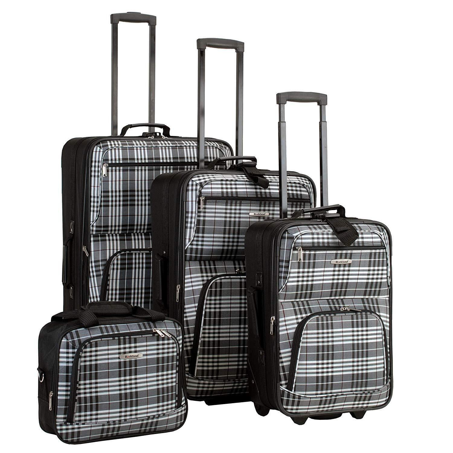 Rockland Luggage Fashion Collection 4 Piece Softside Expandable Luggage ...
