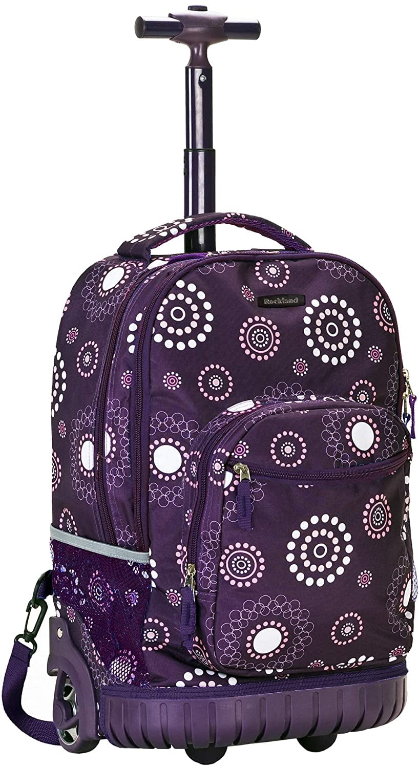 Rockland Single Handle Rolling Backpack, Purple Pearl, 19-Inch ( Pack ...
