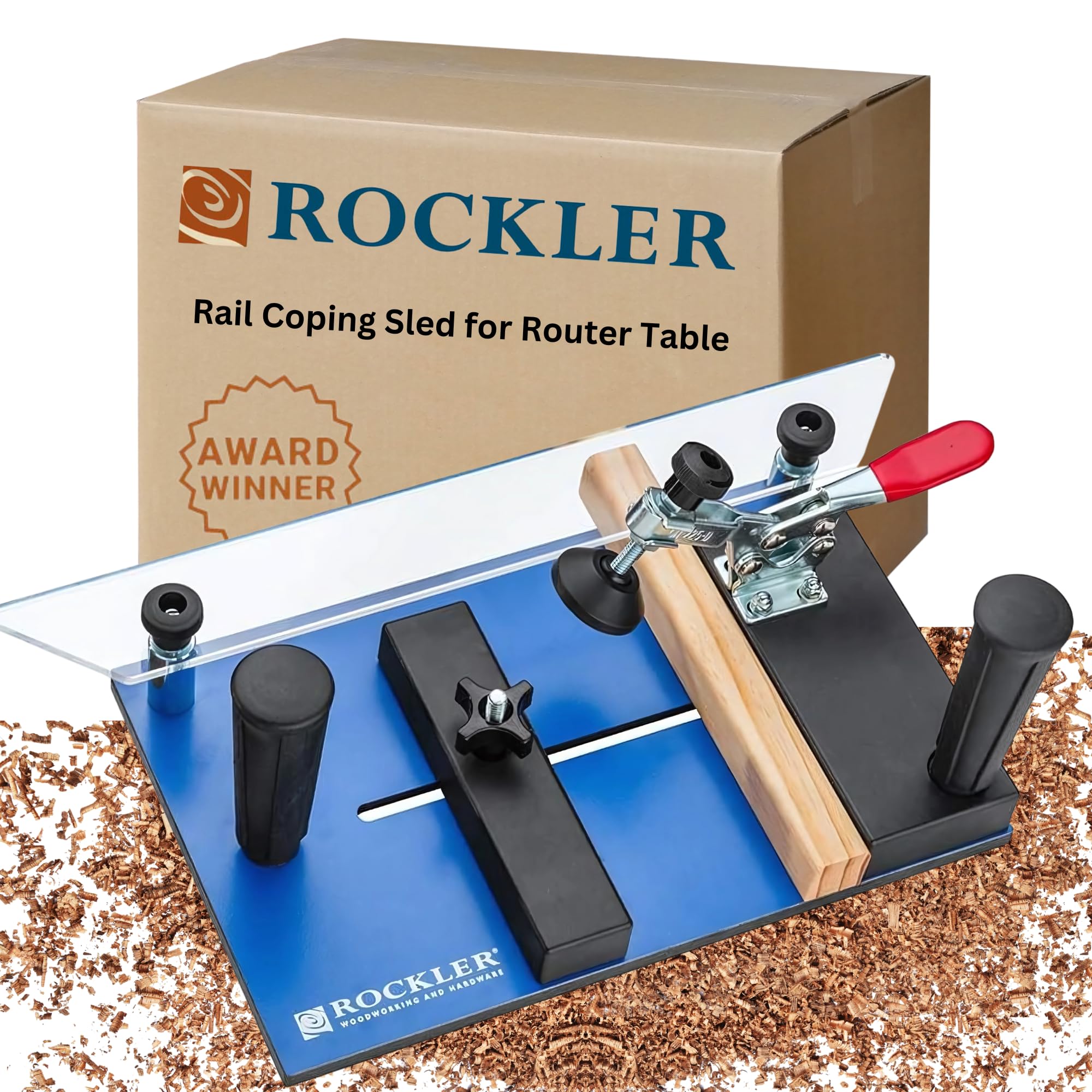 Rockler Rail Coping Sled for Router Table - Round Router Sled for Firm ...