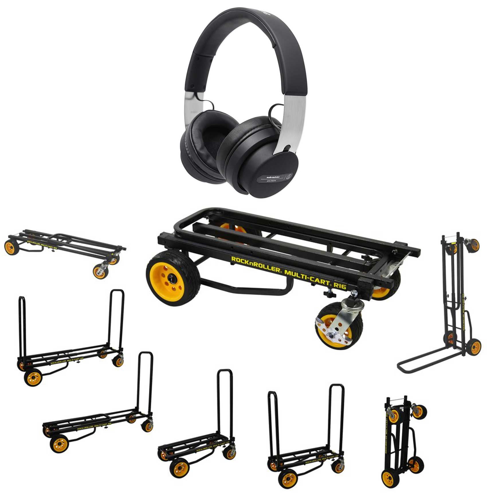 RocknRoller R16RT R16 DJ PA Equipment Transport Cart+Audio Technica ...