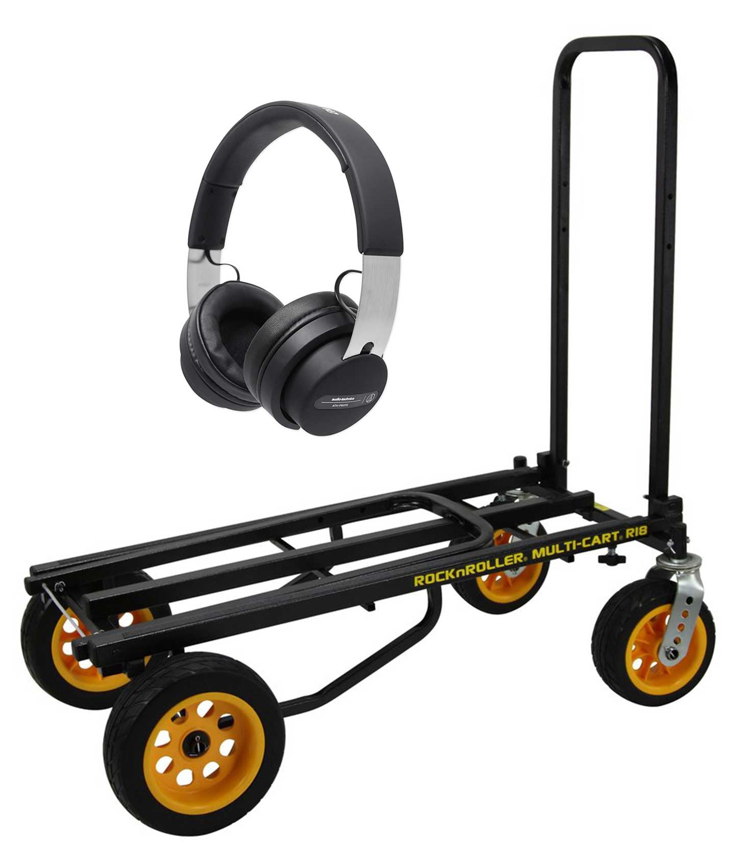 RocknRoller R18RT R18 DJ PA Equipment Transport Cart+Audio Technica ...