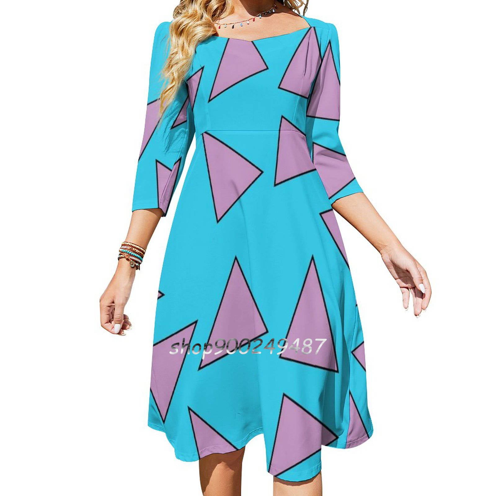 Rocko'S Modern Life Triangle Pattern Square Neck Dress New Plus Size ...