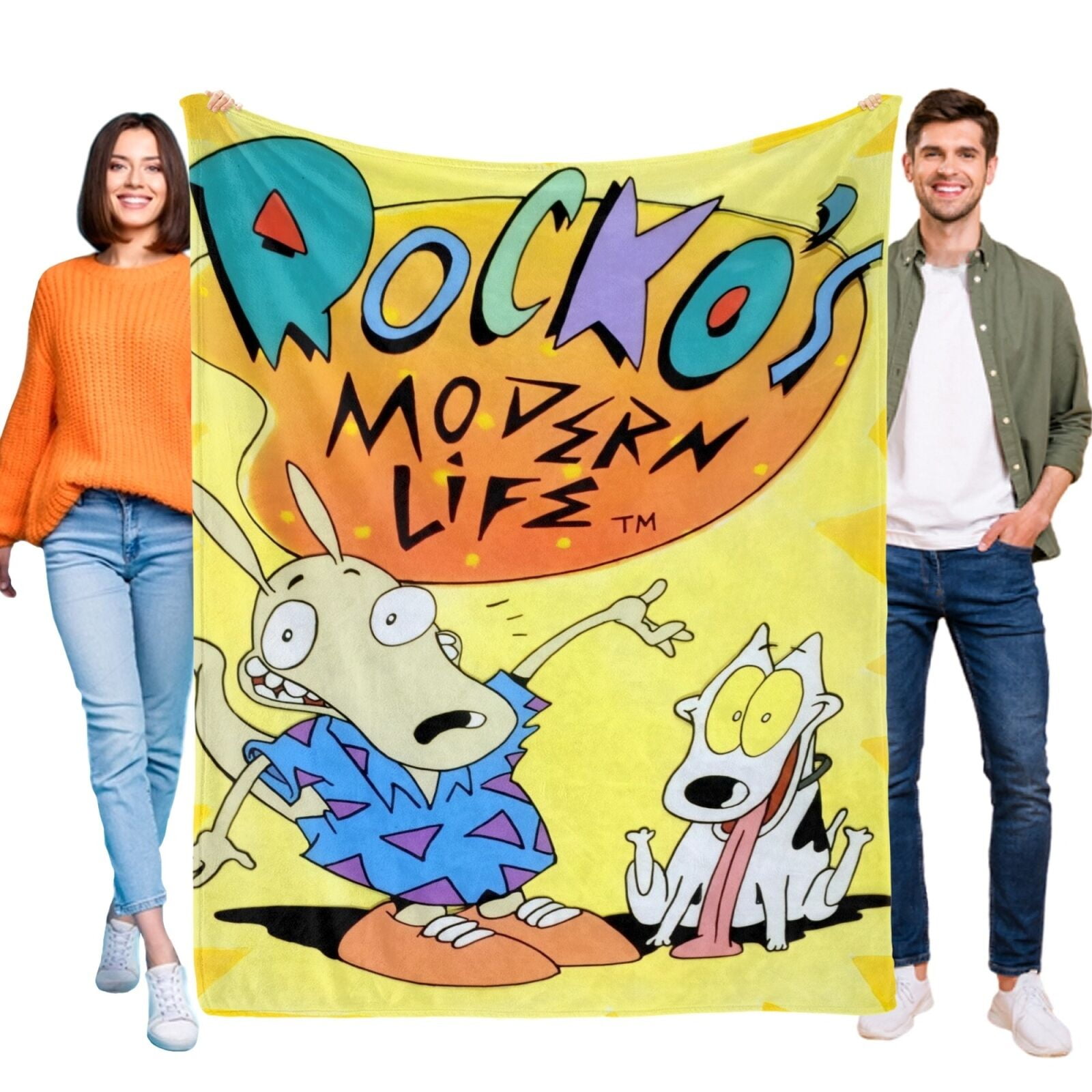 Rocko's Modern Life Blanket Flannel Soft Sofa Bed Throw for Sofa ...