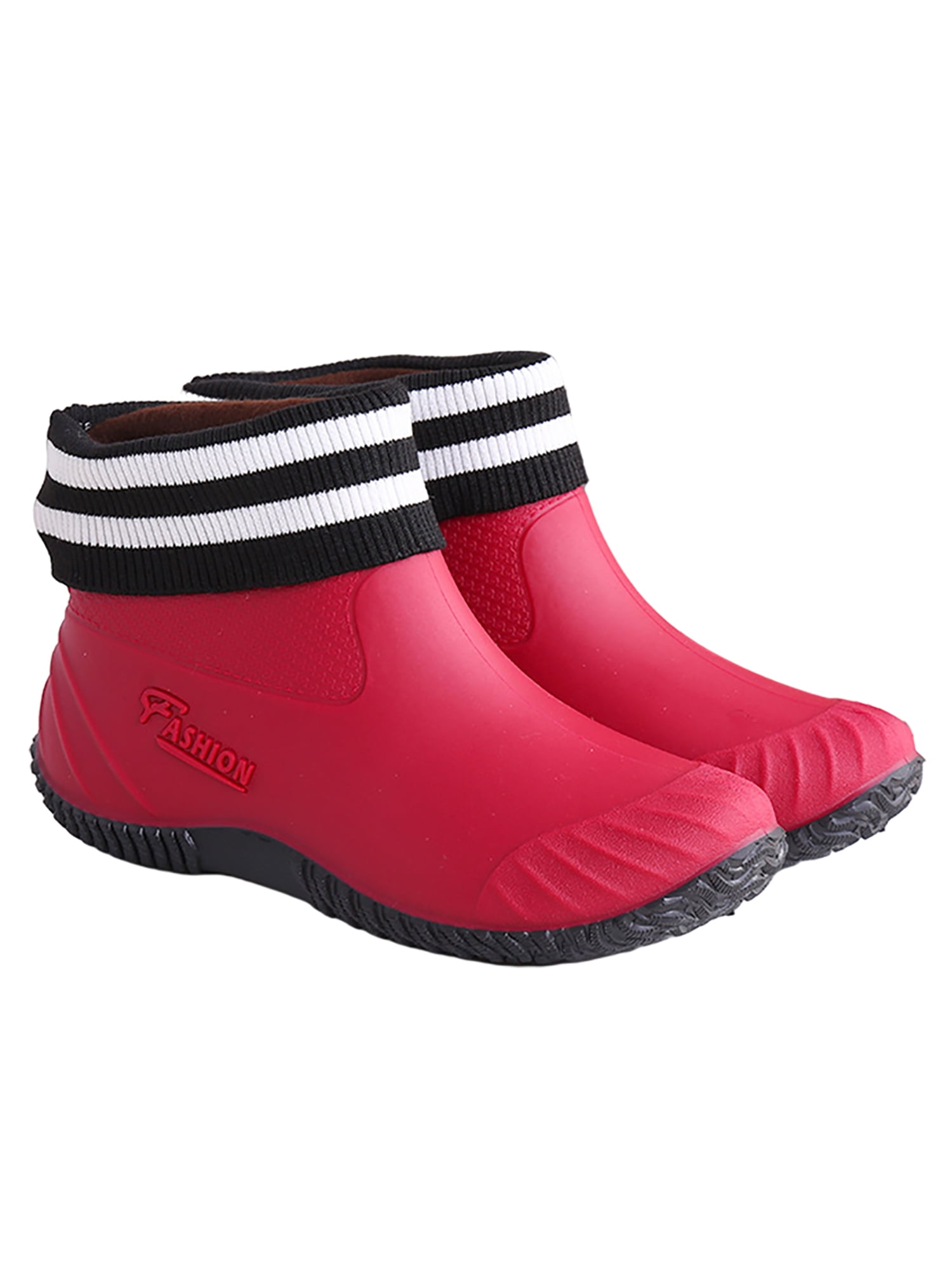 Rockomi Ladies Mid Cut Ankle Height Rubber Rain Boots, Lightweight ...