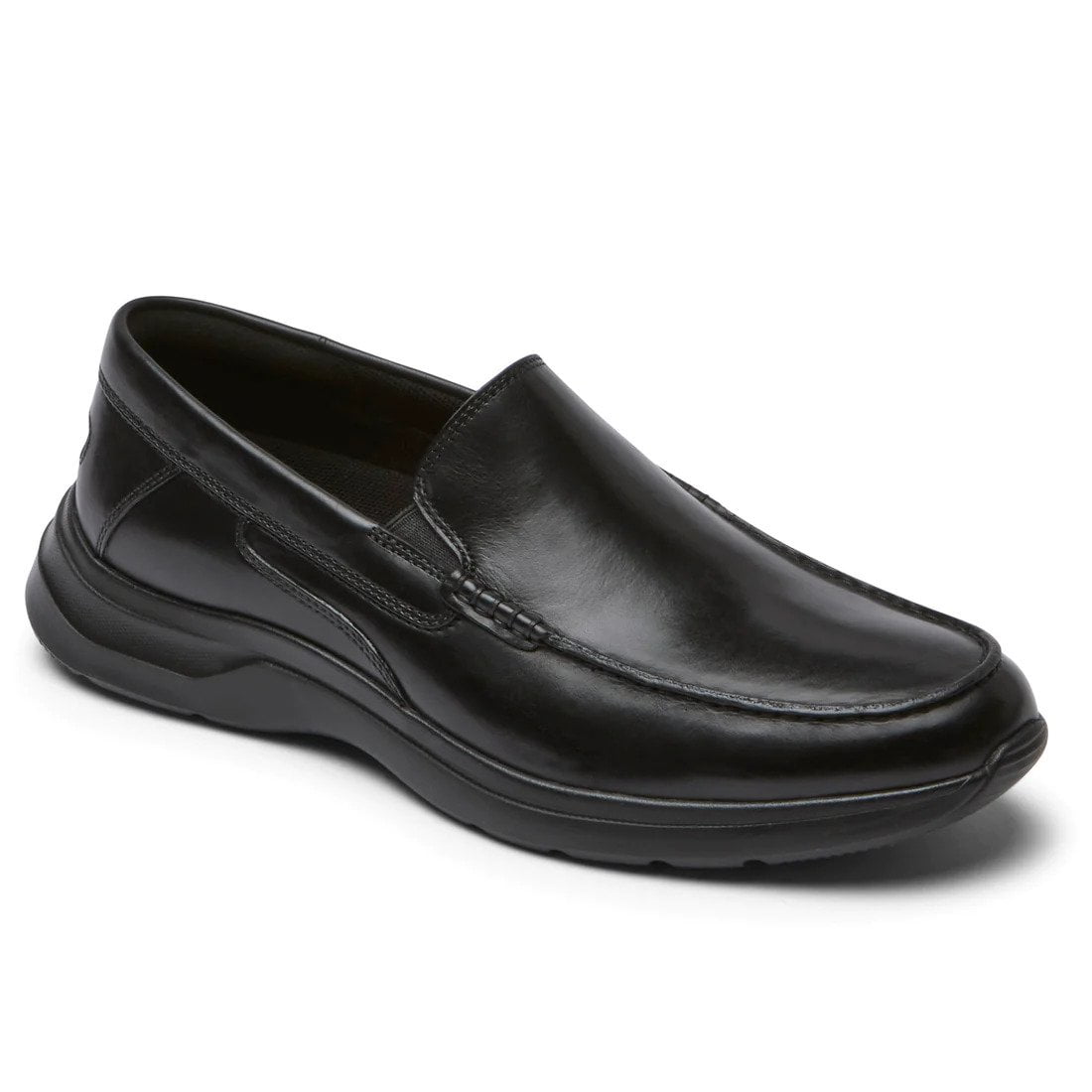 Rockport Patterson Moc Toe Slip On BLACK LEA 9M - Walmart.com