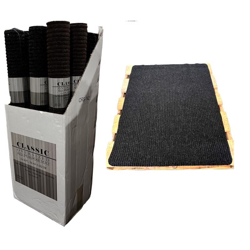 Rockport Premium 60 in. W X 20 in. L Black Polyester/Rubber Runner Mat ...