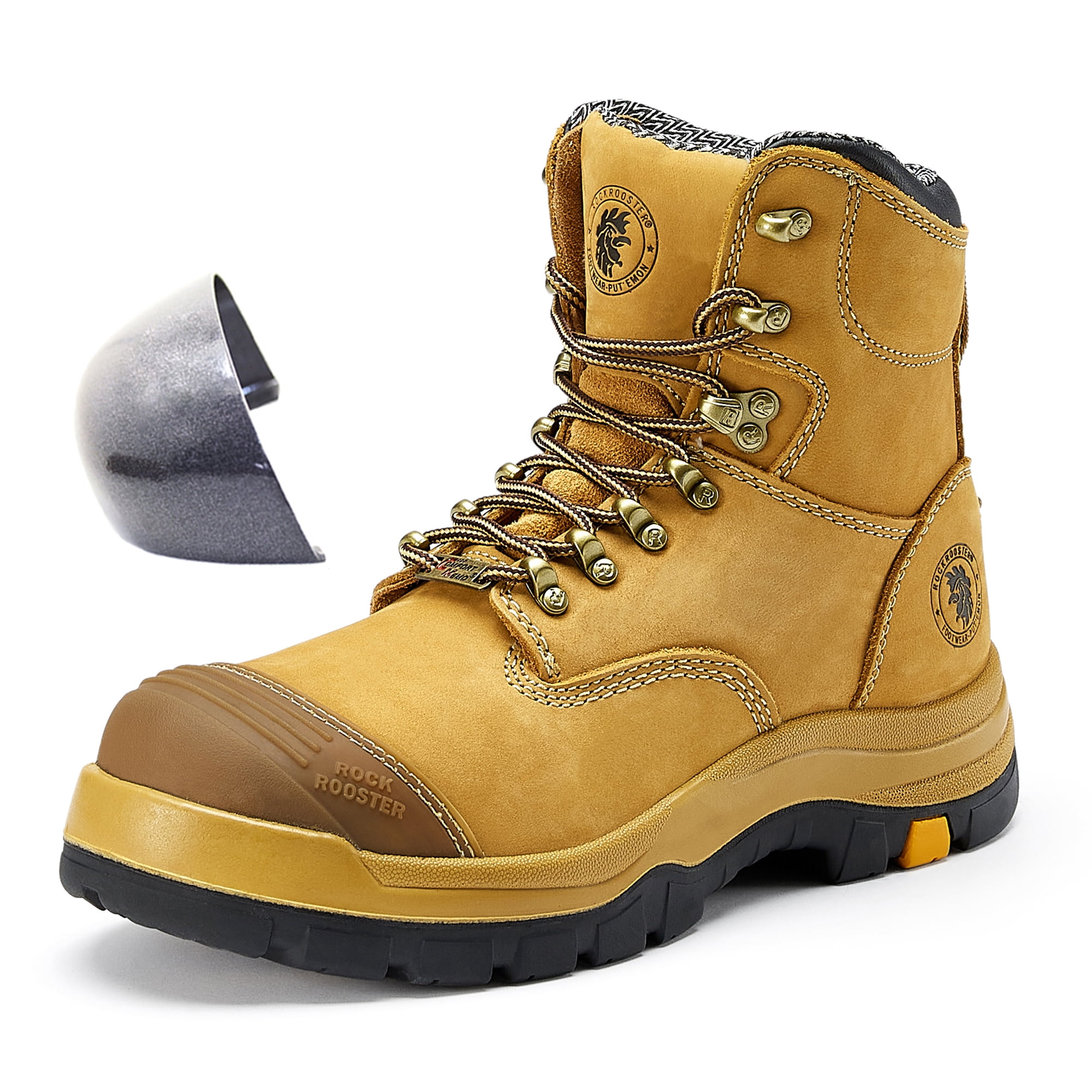 Rockrooster 7" Wheat Steel Toe Work Boots for Women Anti-Static EEE ...
