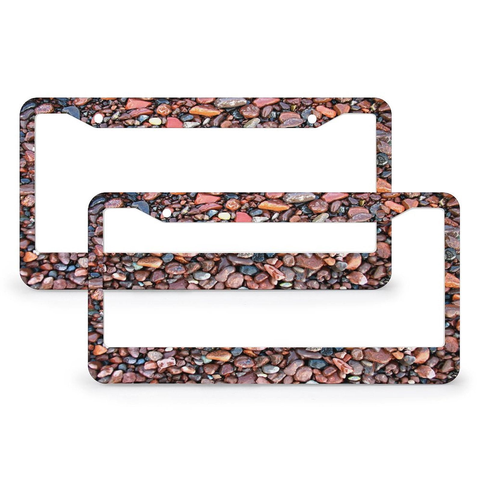Rocks Pebbles Stone 2 Pack License Plate Frame - Car Plate Holder Cover ...