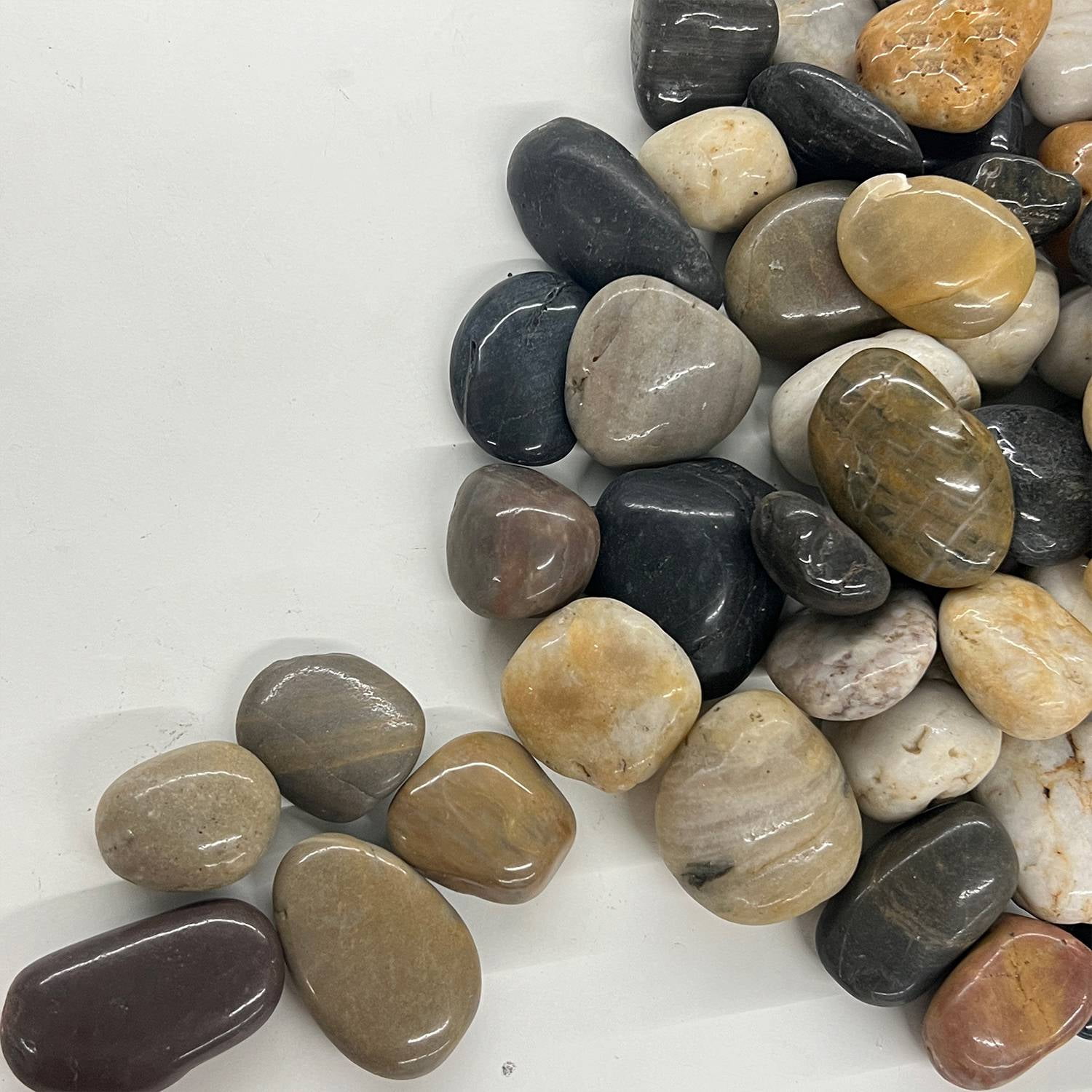 18 lbs Mixed Color River Rocks – 2-3 Inch Polished Decorative Pebbles ...
