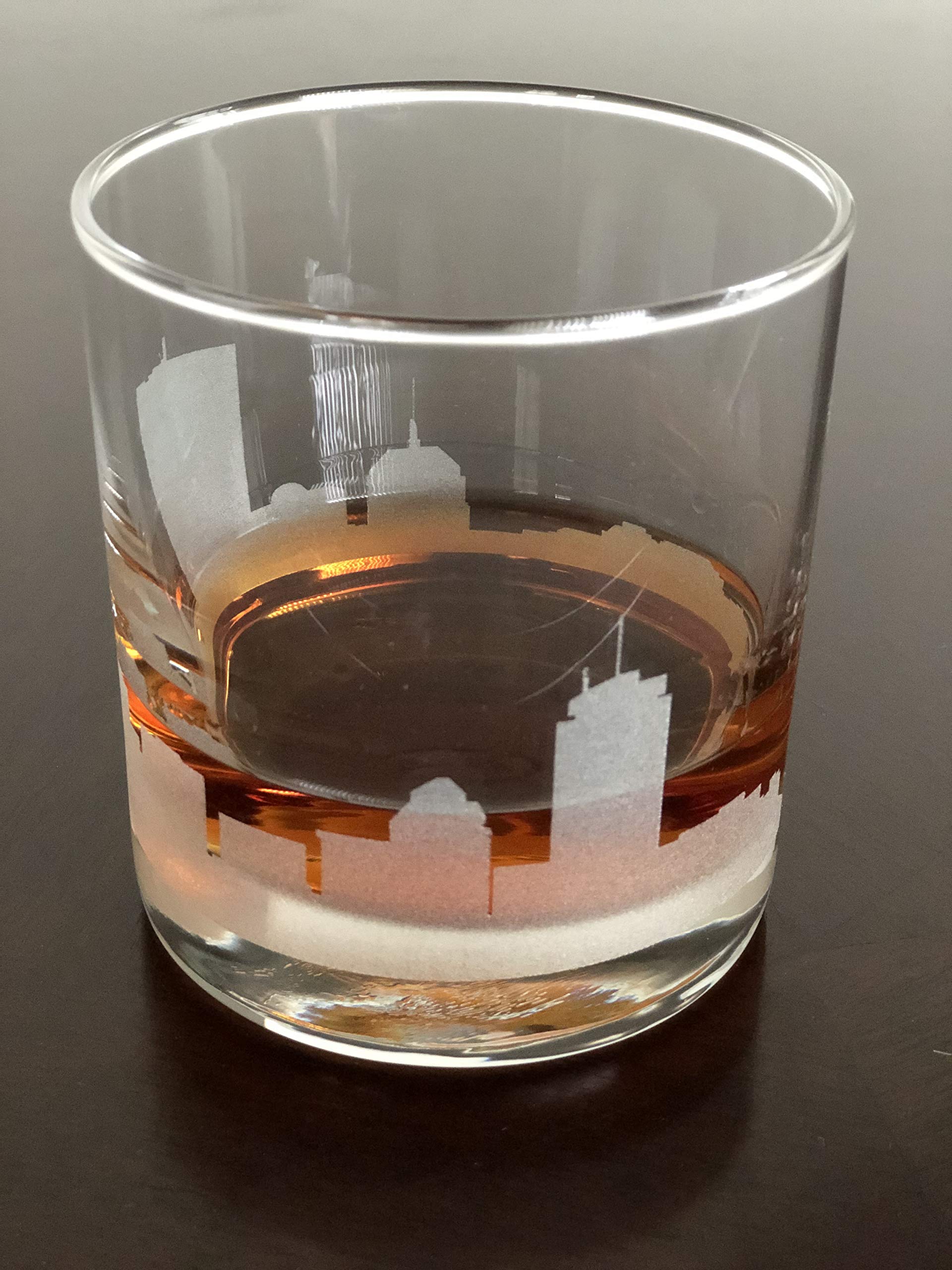 Rocks Whiskey Old Fashioned 11oz Glass Boston Massachusetts Skyline ...