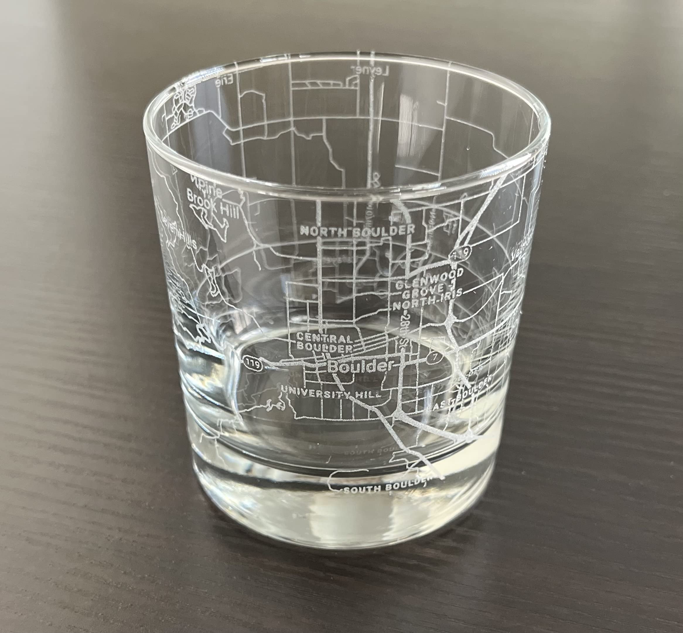 Rocks Whiskey Old Fashioned 11oz Glass Urban City Map Boulder Colorado ...