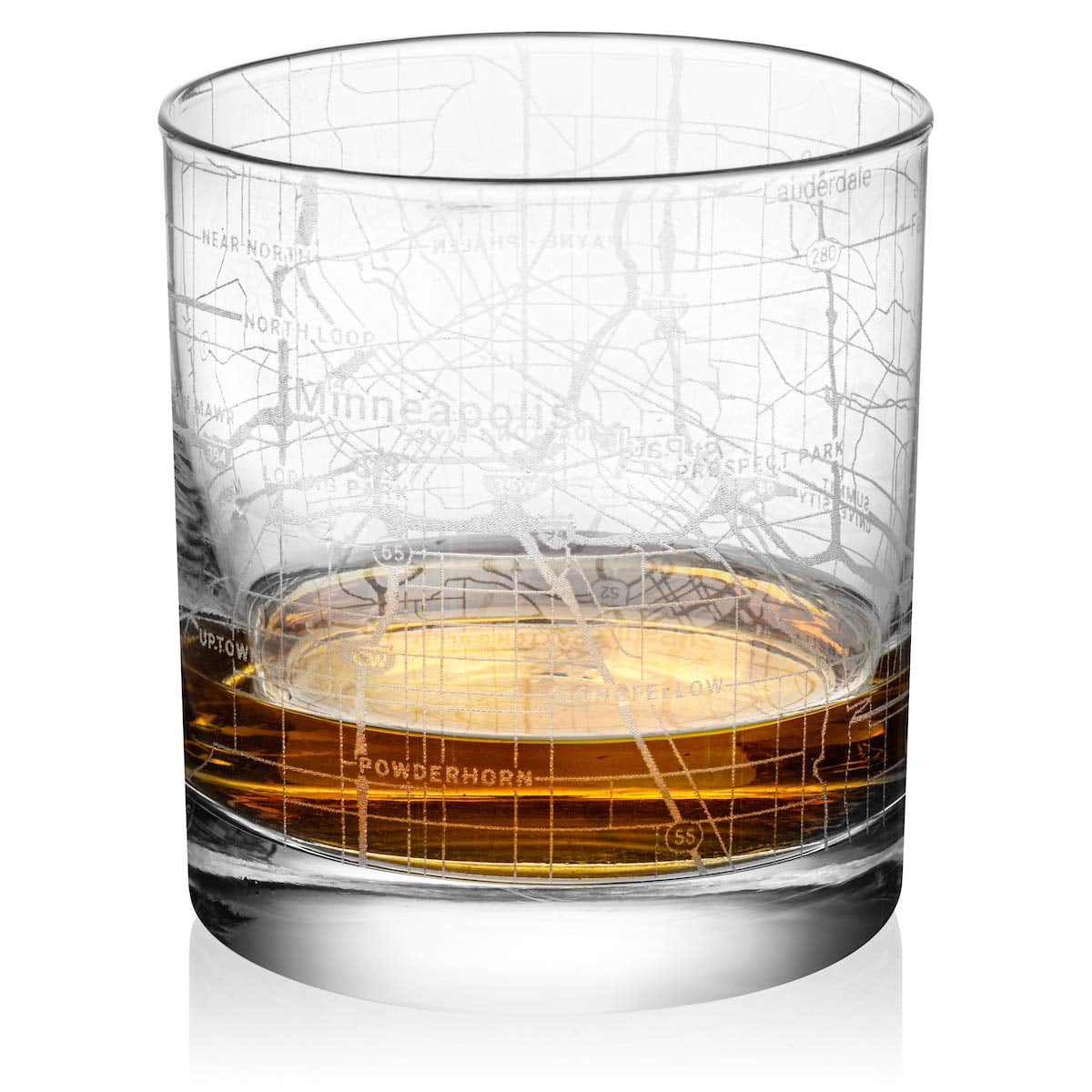 Rocks Whiskey Old Fashioned 11oz Glass Urban City Map Minneapolis Saint ...