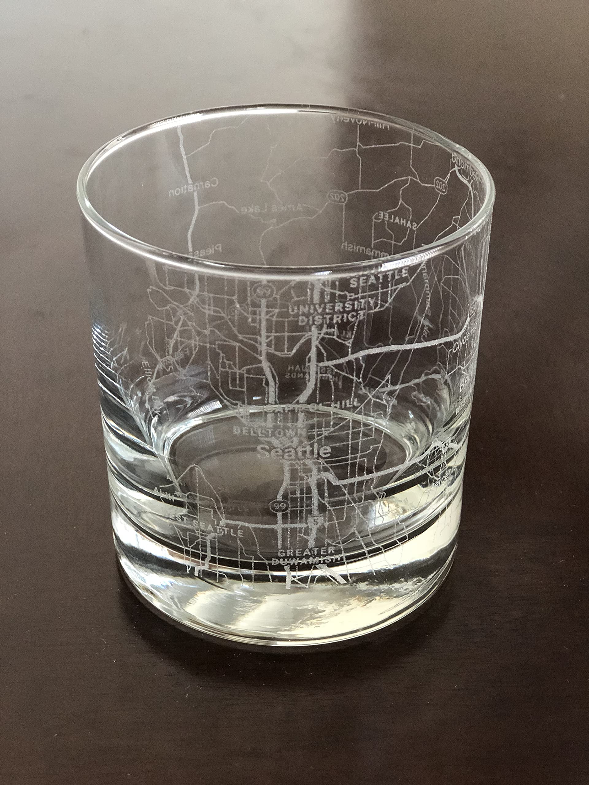 Rocks Whiskey Old Fashioned 11oz Glass Urban City Map Seattle ...