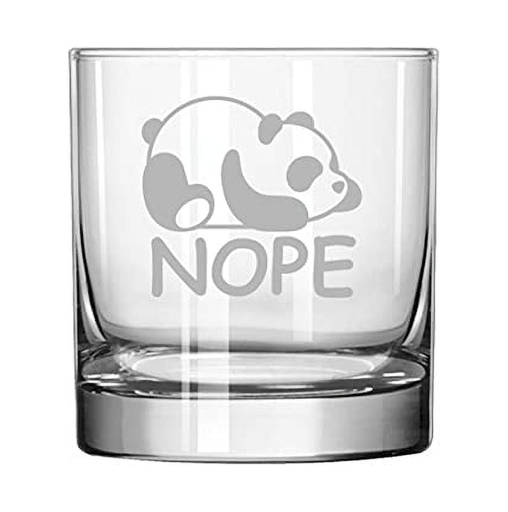 Rocks Whiskey Old Fashioned Glass Panda Nope Funny - Walmart.com