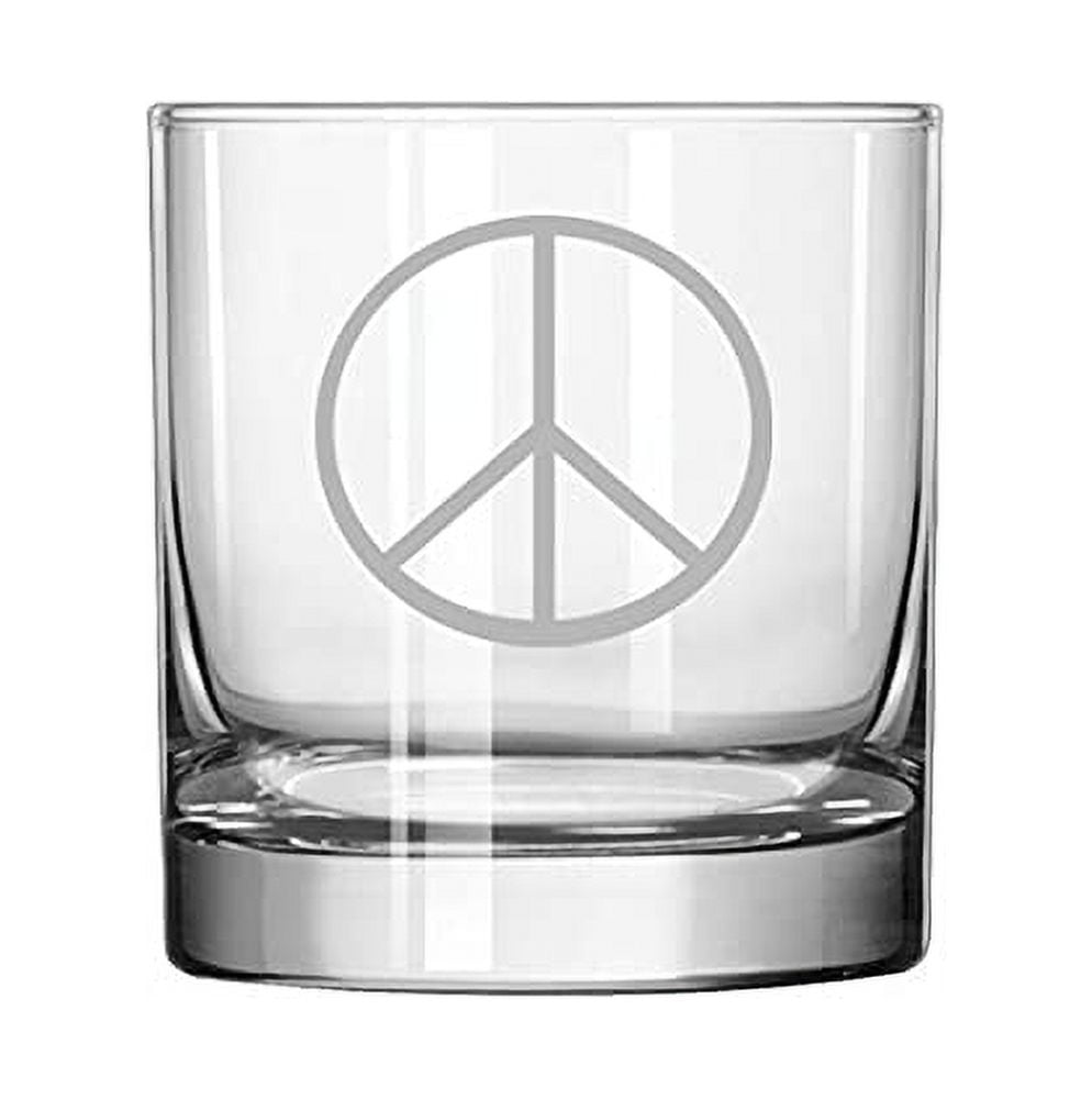 Rocks Whiskey Old Fashioned Glass Peace Sign - Walmart.com