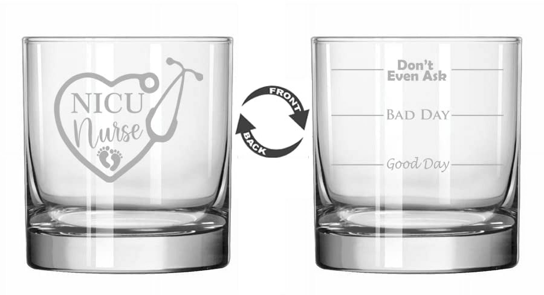 Rocks Whiskey Old Fashioned Glass Two Sided Good Day Bad Day Don't Even ...
