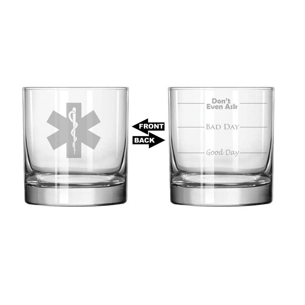 Rocks Whiskey Old Fashioned Glass Two Sided Good Day Bad Day Don't Even ...