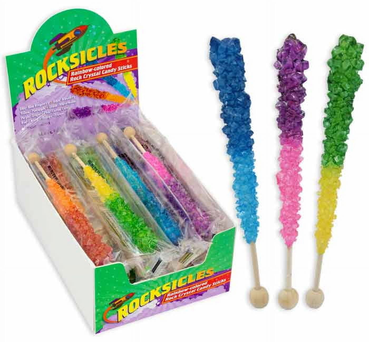 Rocksicles, Rainbow Colored Rock Crystal Candy Sticks, 0.6 Ounce - 24 ...