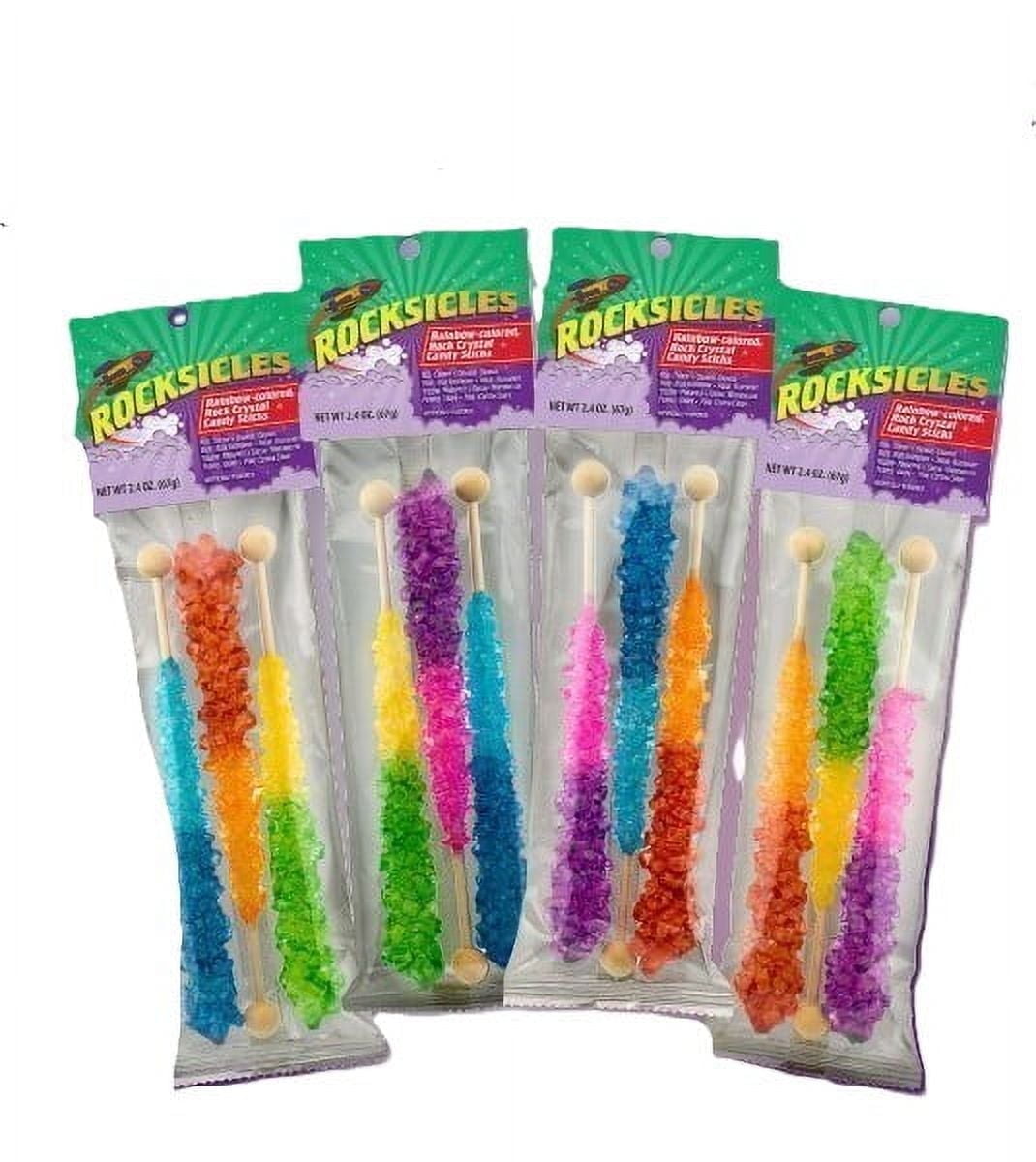 Rocksicles, Rainbow Colored Rock Crystal Candy Sticks, 0.6 Ounce Each ...