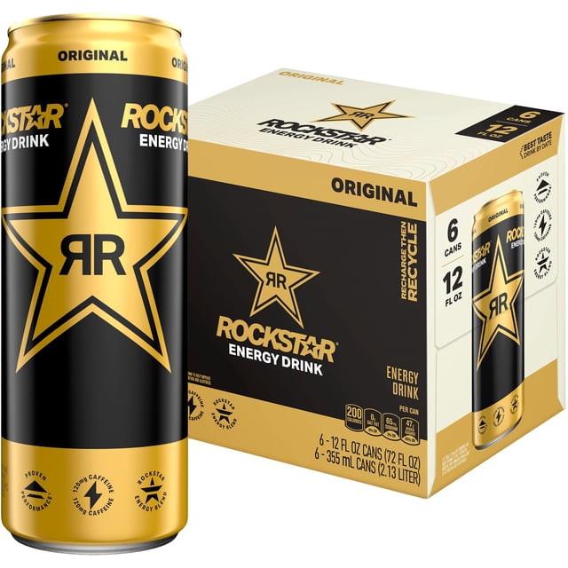 Rockstar Energy Drink Original 12 fl Oz, 6 Count Cans - Walmart.com